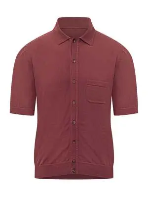 RAKKI Cotton Polo Shirt With Pocket - Cherry