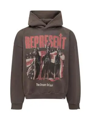 REPRESENT On Tour Mini Hoodie With Dobermann Design - Nero