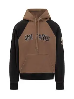 AMI Paris Hooded Sweatshirt For Fall 2025 - Noisette Noir