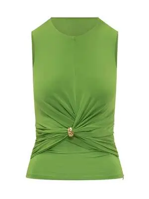 Elisabetta Franchi Knot-detail Top - Aloe