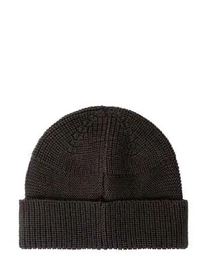Premiata Knit Beanie Hat With Logo Patch - Brown