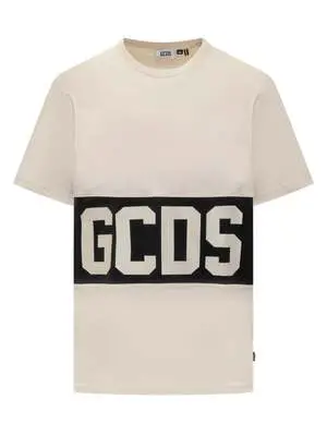 Gcds Bicolor Logo T-shirt Fall/winter 2025 Edition - Bone Black