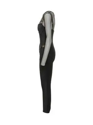 Elisabetta Franchi Mesh Accent Mini Jumpsuit