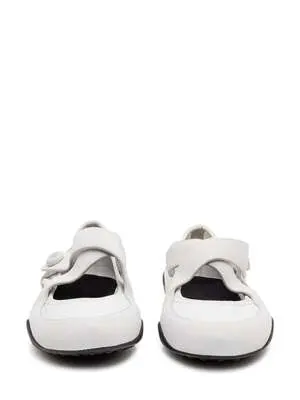 Tory Burch Jane Romand Sport Flats - Bianco Laredo