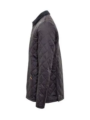 Barbour Quilted Jacket With Velvet Collar - Navy