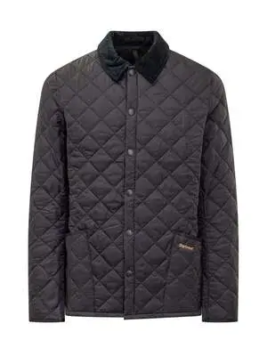 Barbour Quilted Jacket With Velvet Collar - Navy