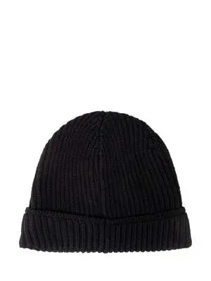 Premiata Ribbed Knit Beanie - Black