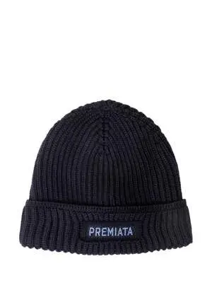 Premiata Ribbed Knit Beanie - Blue