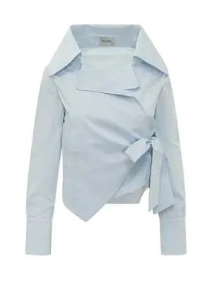 BALOSSA Shirt With Wide Collar And Button Closure - Sky Blue