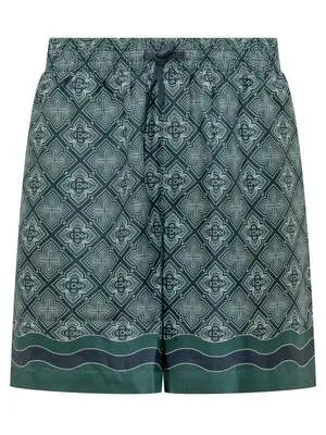 Casablanca Monogram Silk Shorts - Radiating Monogram
