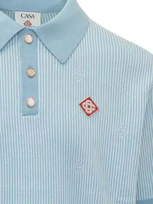 Casablanca Pinstriped Mini Polo Shirt