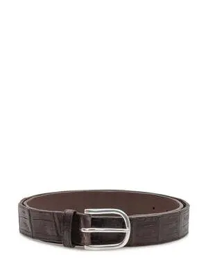 Orciani Crocodile-effect % Leather Belt - Ebano