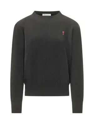 AMI Paris Crewneck Sweater With Adc - Black/red