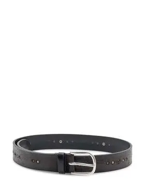 Orciani Leather Belt With Metallic Studs And Buckle