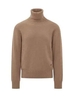 AMI Paris Turtleneck Sweater - Camel