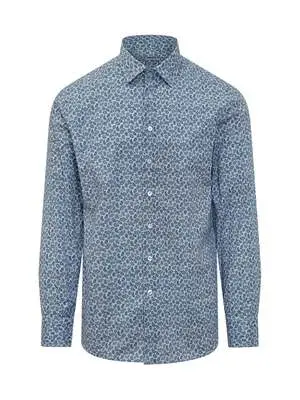 Etro Long Sleeve Mini Cotton Blend Shirt