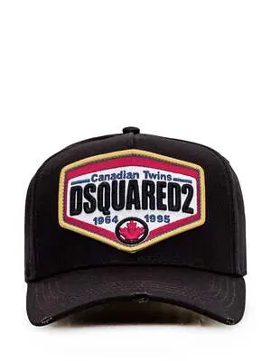 Dsquared2 Baseball Hat With Paint Patch - Nero