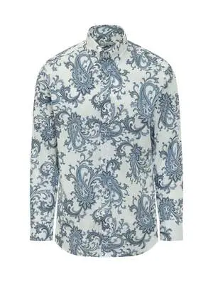 Etro Paint Splash Embroidered Shirt - Bianco