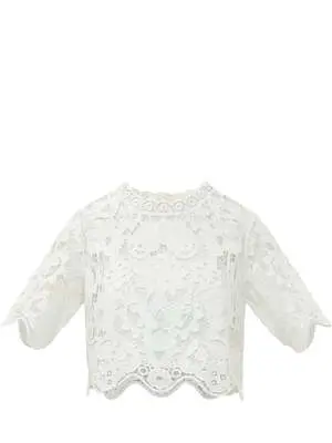 Michael Kors Lace Sleeve Top - White