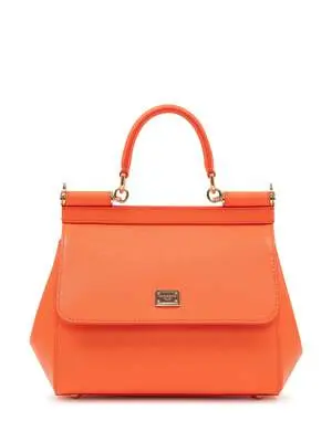 Dolce & Gabbana Vitello Leather Handbag - Orange
