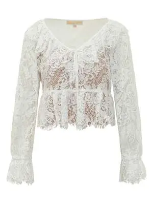 Michael Kors Long Sleeve Lace Top