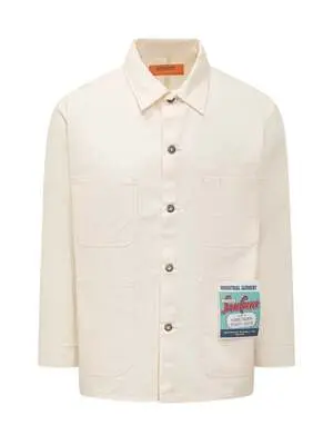 UNIVERSAL OVERALL Cotton Bio Wash Coverall Jacket - Ivory