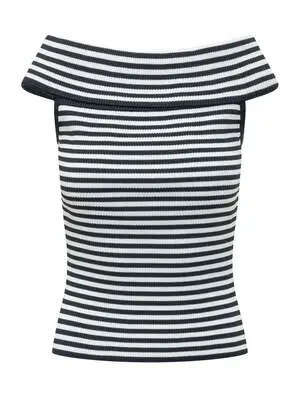 Michael Kors Striped Knit Top - Midnightblue