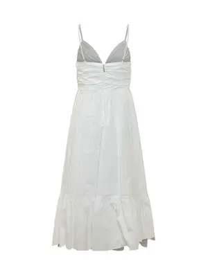 Michael Kors Sleek Midi Dress With Adjustable Neckline