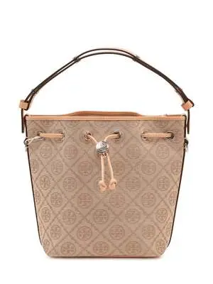 Tory Burch TORY BURCH Monogram Bucket Handbag Flax