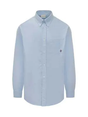 Drole De Monsieur Embroidered Logo Shirt - Light Blue