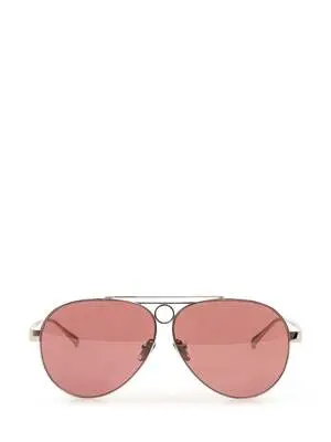 FACE.HIDE Aviator Sunglasses - Silver/prune