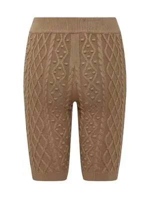 Loulou De Saison Knee-length Luxurious Silk Blend Shorts - Beige