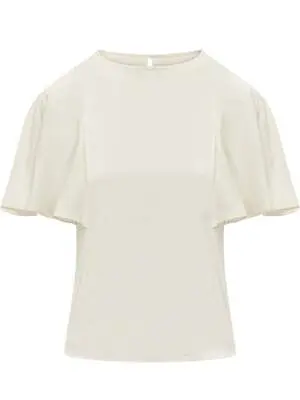 Michael Kors Cape-sleeve Top - Bone