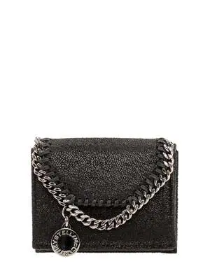 Stella McCartney Trifold Mini Portasheet Wallet With Paint Detail - Black