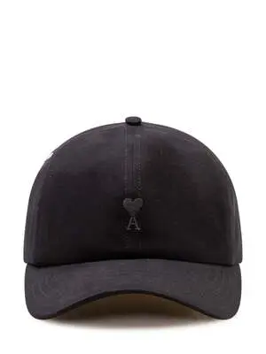 AMI Paris Embroidered Cap - Black
