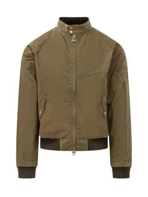 BARBOUR INTERNATIONAL Cotton Waxed Bomber Jacket - Sand