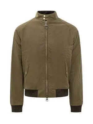 BARBOUR INTERNATIONAL Cotton Waxed Bomber Jacket - Sand