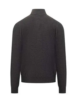 FILIPPO DE LAURENTIIS Wool Half-zip Knit Sweater