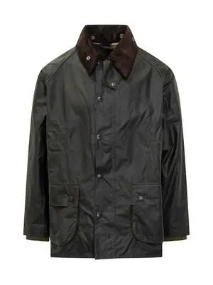 Barbour Cotton Velvet Jacket With Neck Detail And Utility Pocket