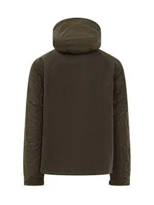 BARBOUR INTERNATIONAL Waxed Cotton Hooded Jacket With Shearling Lining