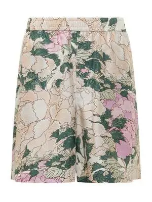 Givenchy Givenchy Silk Mini Shorts Beige/green