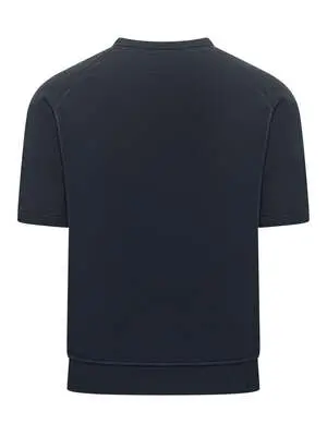 BL'KER Giro Neck Sweatshirt With Unique Stamp Print - Navy
