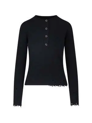 UMA WANG Ribbed Cashmere Button-front Cardigan - Black