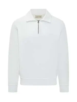 BL'KER Mini Zip Collar Sweatshirt - White