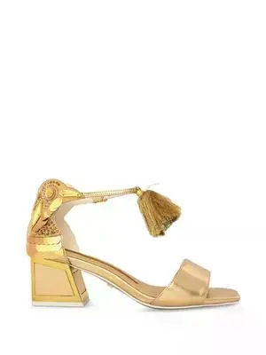 KAT MACONIE Kay Tassel-embellished Sequined Sandals - Gold