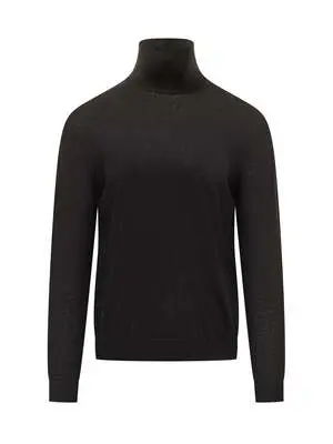 Malo Basic Mock-neck Sweater - Nero