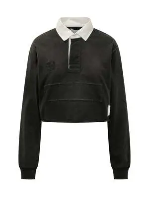 WOC Mini Polo With Elegant Collar And Insert - Black