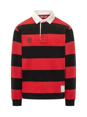 WOC Striped Polo With Collar - Black/red