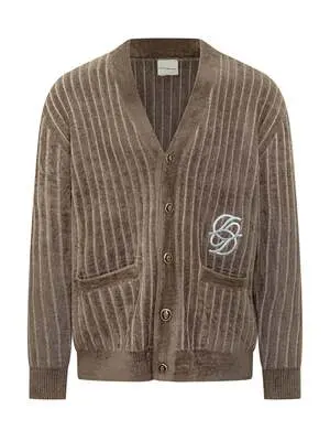 Drole De Monsieur Striped Cardigan - Kaki