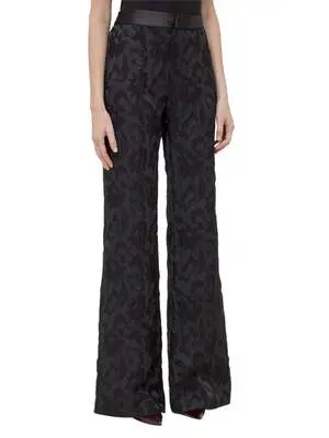 Alexis Elegant Embroidered Trousers - Nero